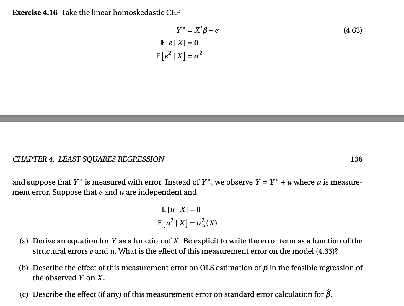 Solved Bruce Hansen Econometrics Exercise 416 exercise