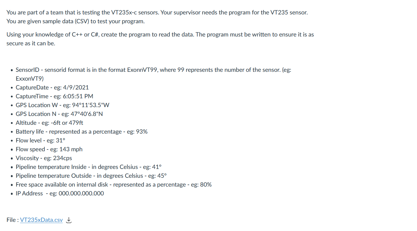 Solved C Program To Read These Data From A Csv File Line 6162