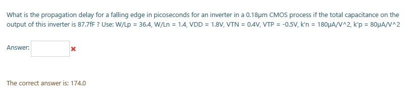 Solved What is the propagation delay for a falling edge in | Chegg.com