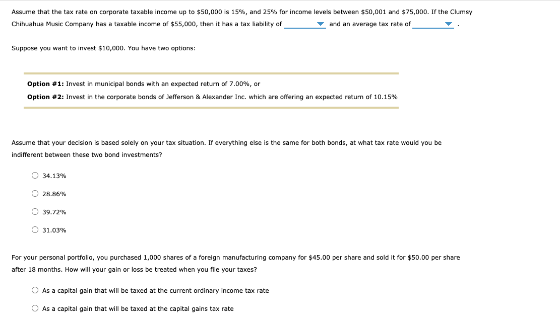 Solved Provisions of the U.S. Tax Code for Corporations and | Chegg.com