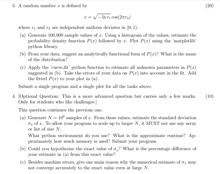 Solved by an EXPERT A random number x is ﻿defined | Chegg.com