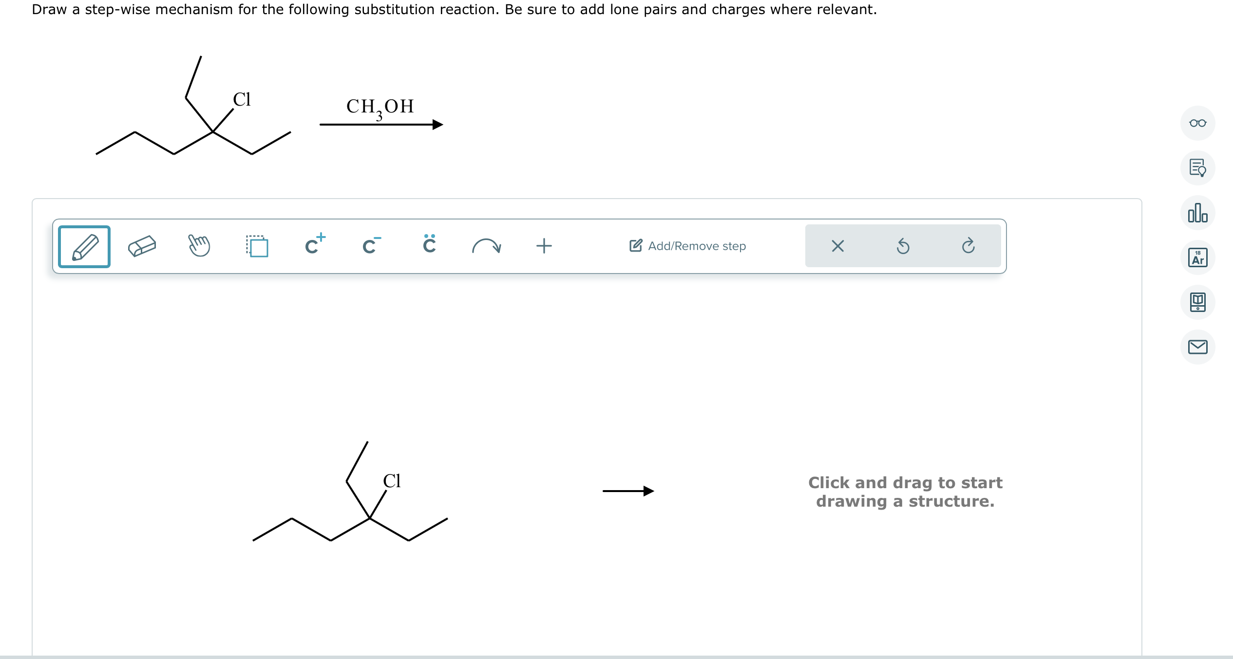 Solved CH3OH Click and drag to start drawing a structure. | Chegg.com