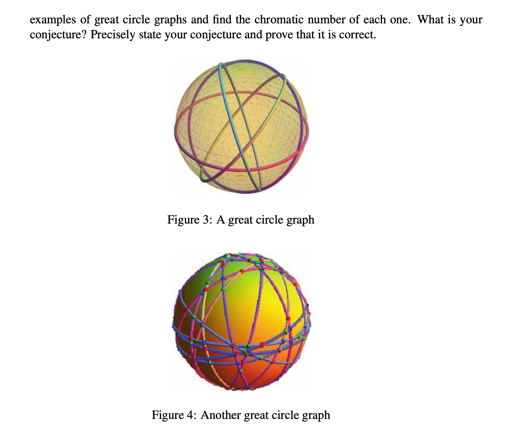 Solved (Great Circle Problem) A great circle is any circle | Chegg.com