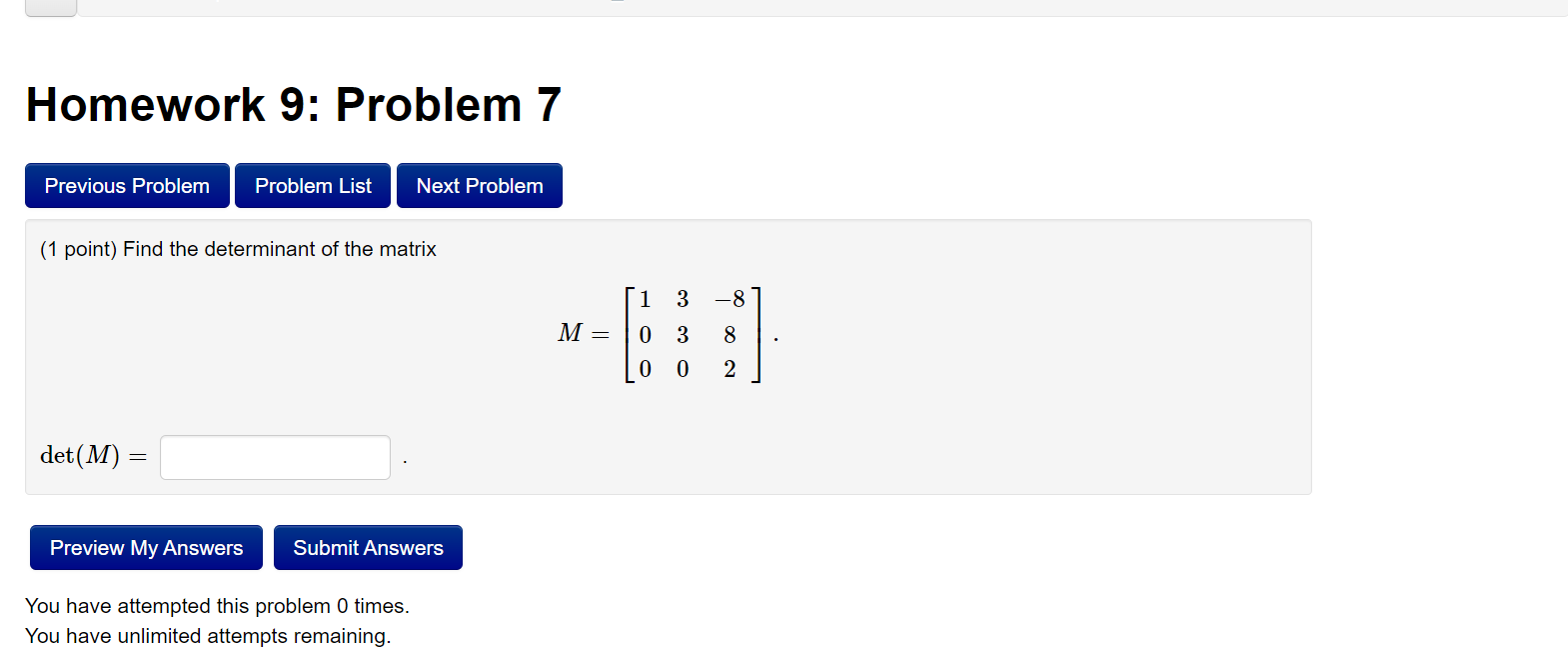 Solved Homework 9: Problem 7 Previous Problem Problem List | Chegg.com