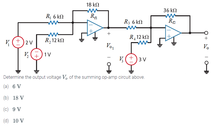 Solved 18 k2 36 k12 R, 6 kΩ w REI Rς 6 kΩ R2 + R 12k12 + + 2 | Chegg.com