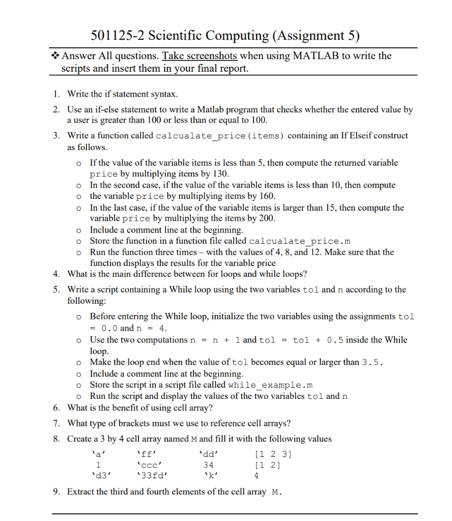 Solved 501125-2 Scientific Computing (Assignment 5) * Answer | Chegg.com