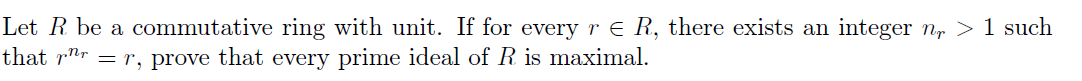 Solved Let R ﻿be a commutative ring with unit. If for every | Chegg.com