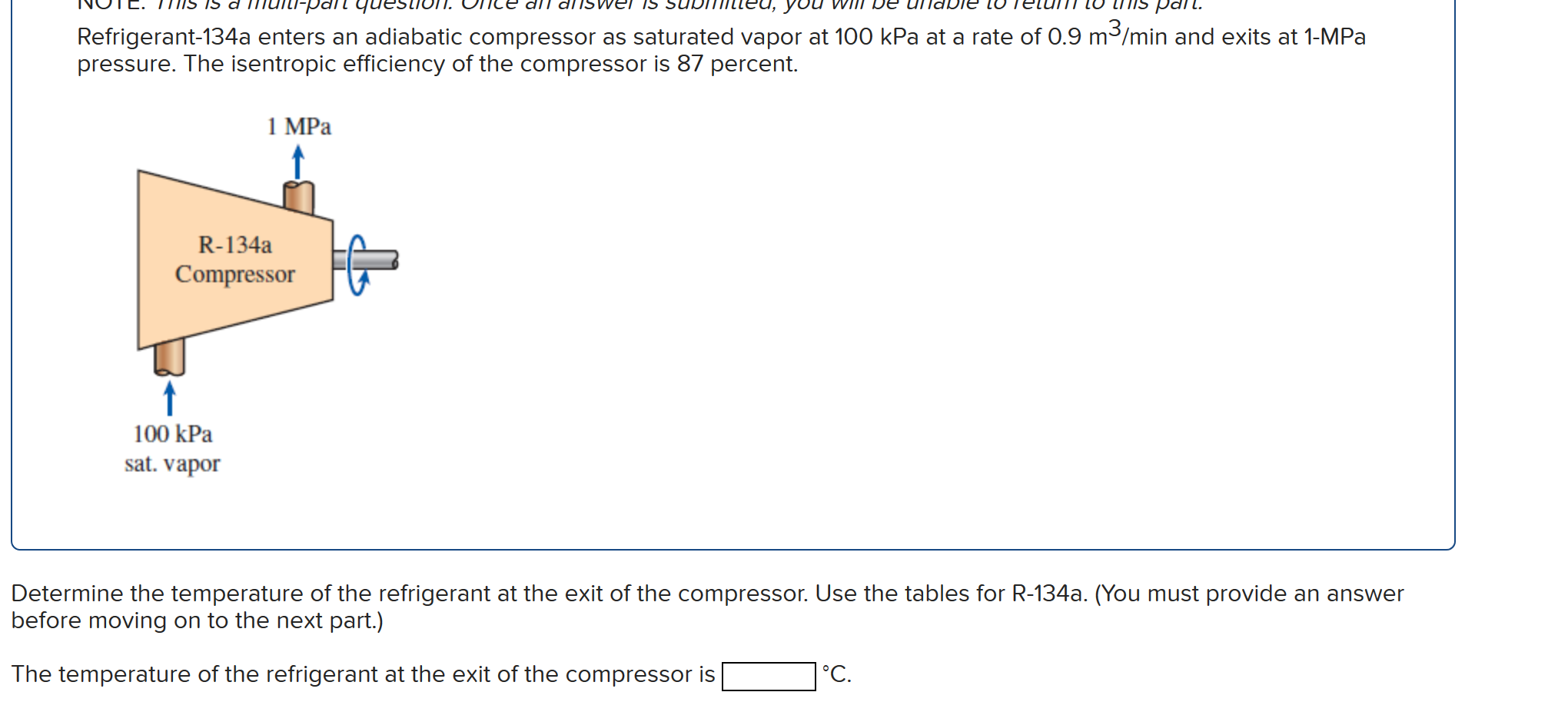 Solved Determine the temperature of the refrigerant at the | Chegg.com