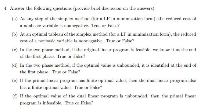 Solved 4 Answer The Following Questions Provide Brief