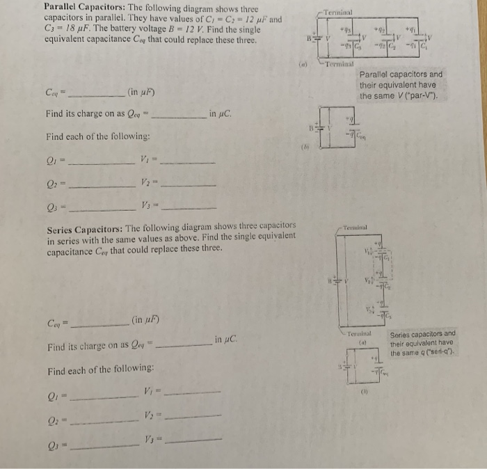 Solved Parallel Capacitors: The following diagram shows | Chegg.com