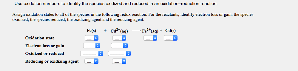 Solved Use oxidation numbers to identify the species | Chegg.com