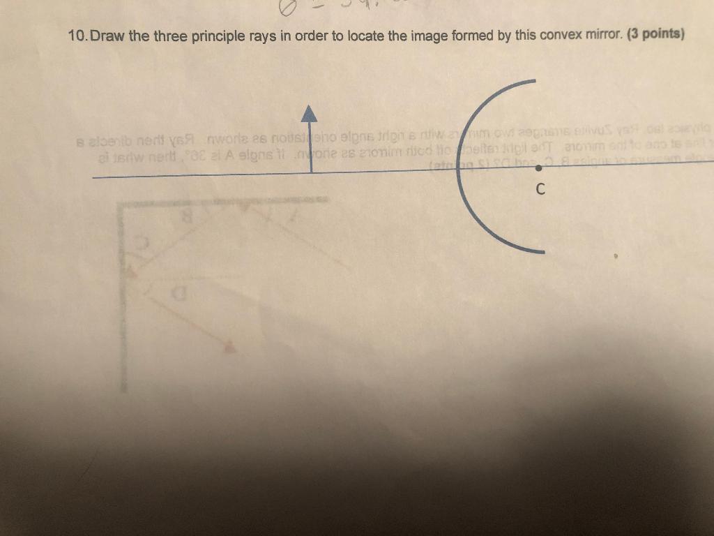 Solved 10.Draw the three principle rays in order to locate | Chegg.com
