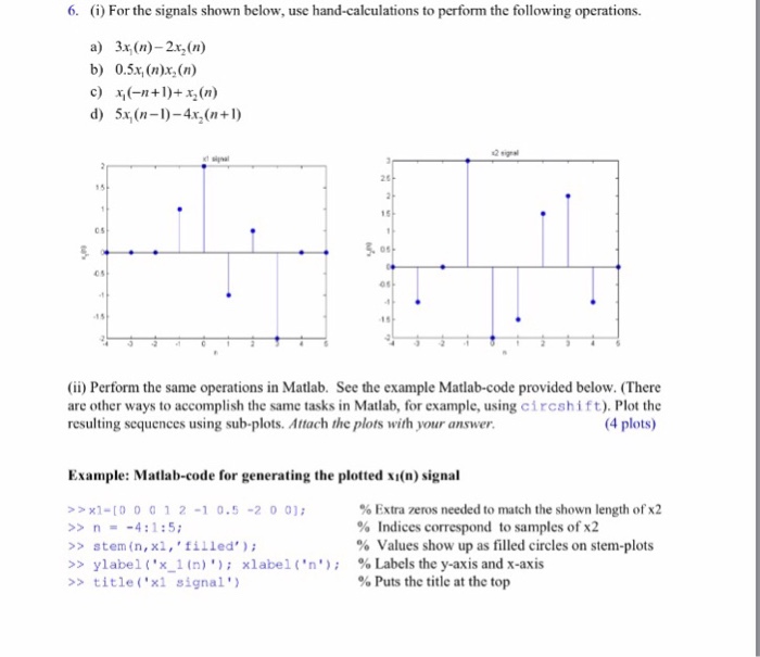 Solved 6. (i) For the signals shown below, use | Chegg.com