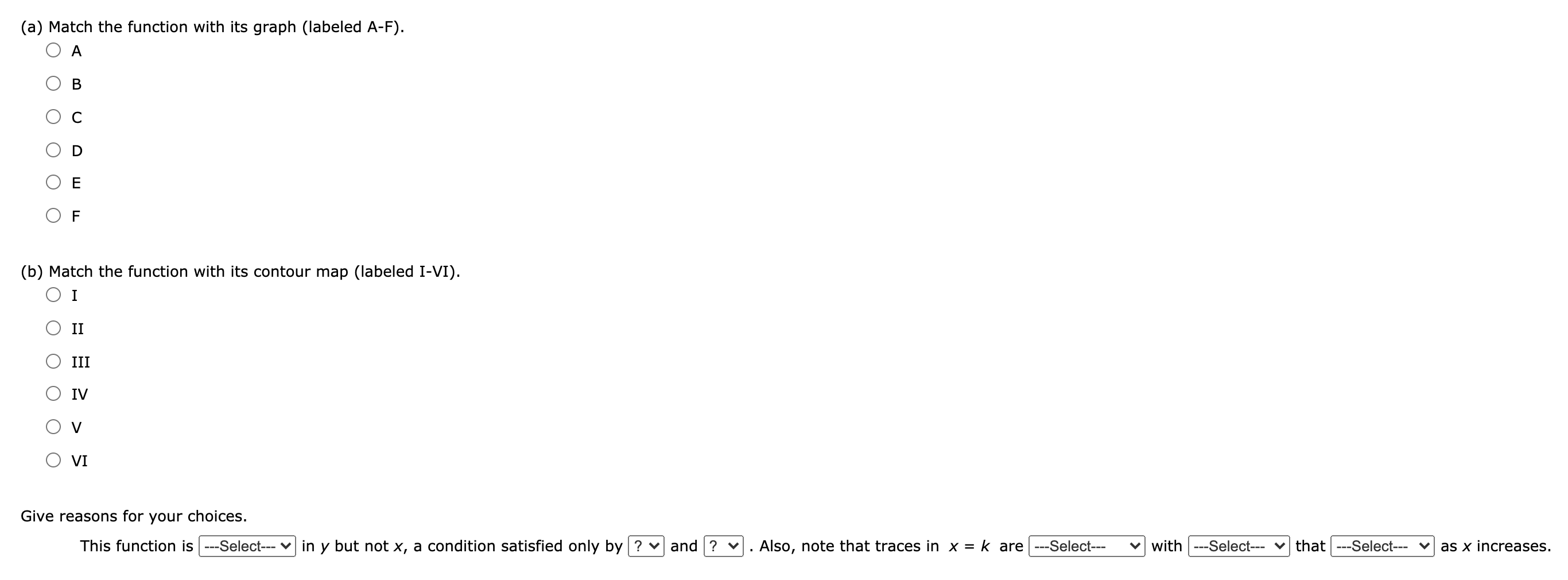 Solved Consider the function below. z = ex cos(y) D E IV VI | Chegg.com