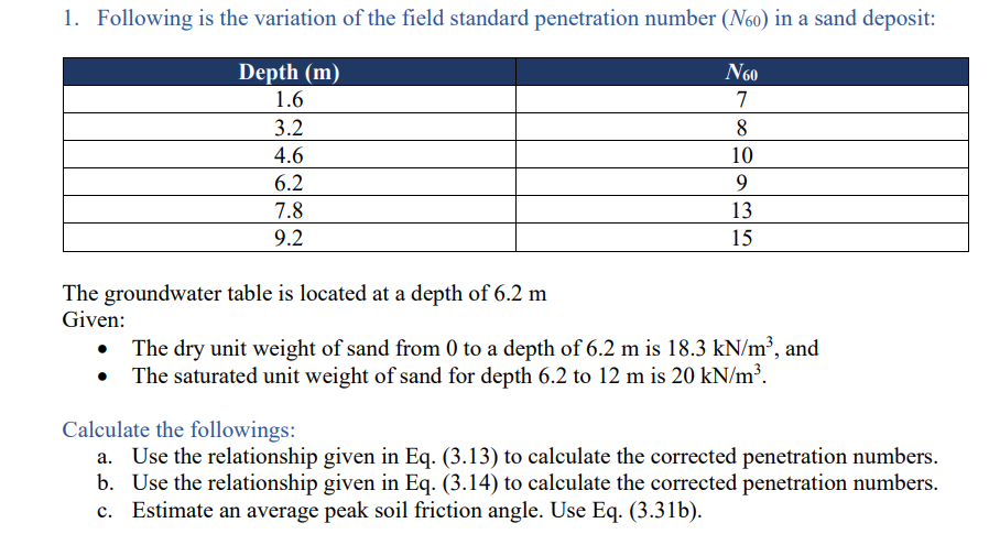 1. Following is the variation of the field standard | Chegg.com