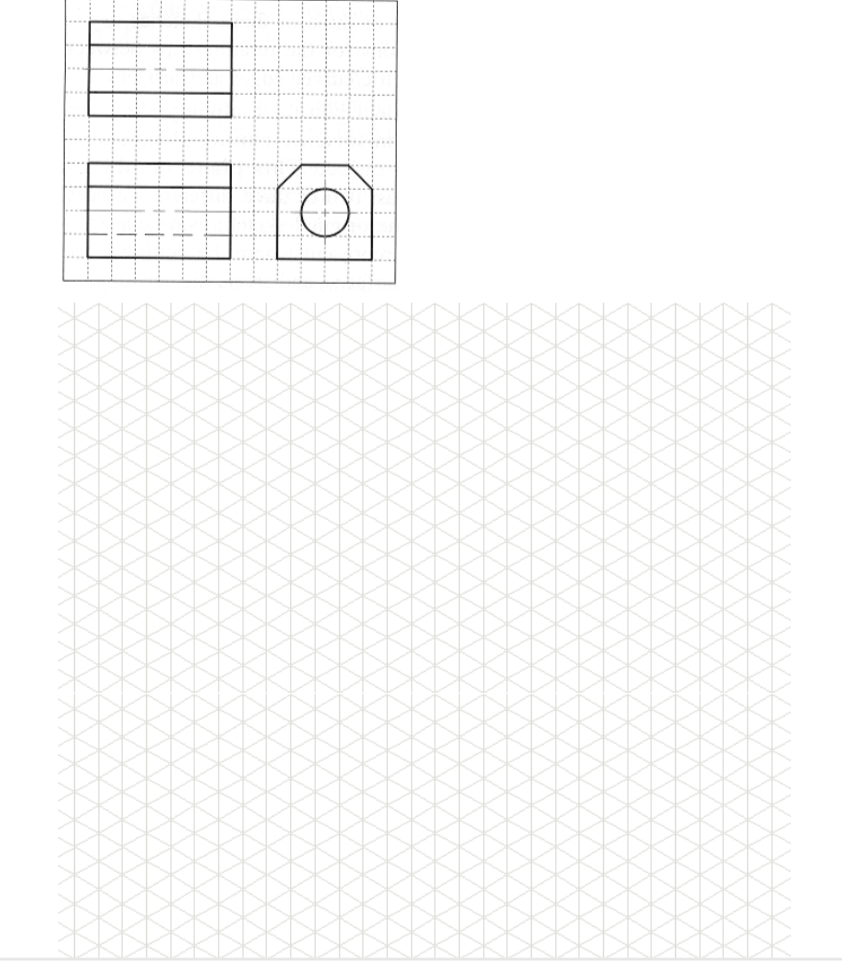 sketch isometric view given the 3 views, please | Chegg.com