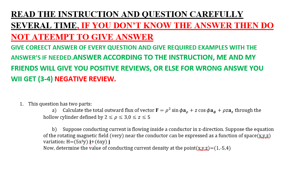 Solved READ THE INSTRUCTION AND QUESTION CAREFULLY SEVERAL | Chegg.com