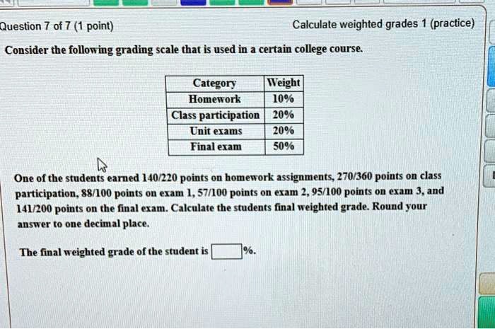 Consider the following grading scale that is used in | Chegg.com