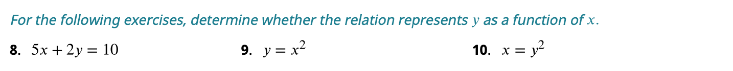 Solved For the following exercises, determine whether the | Chegg.com