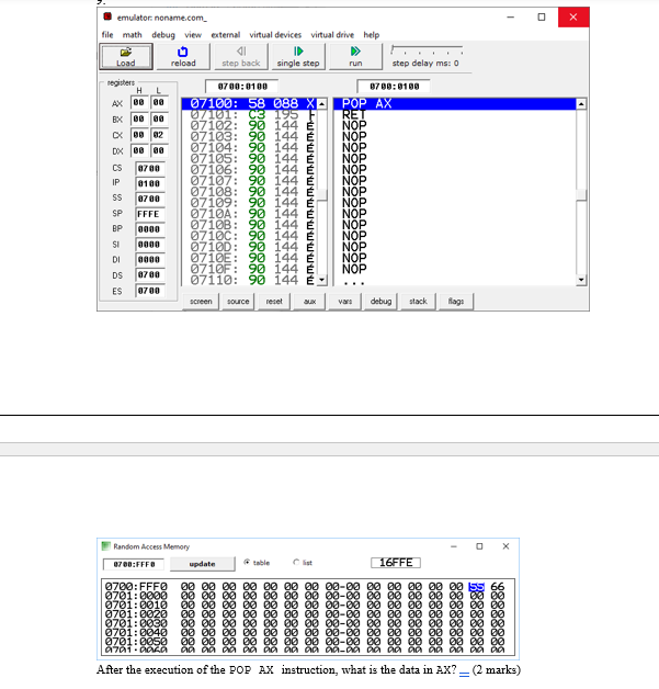 Solved After the execution of the POP AX instruction, what | Chegg.com