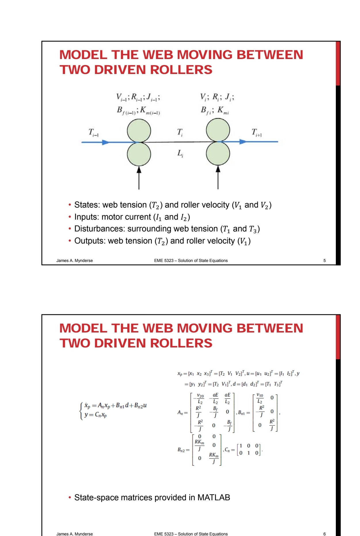 MODEL THE WEB MOVING BETWEEN TWO DRIVEN ROLLERS - | Chegg.com