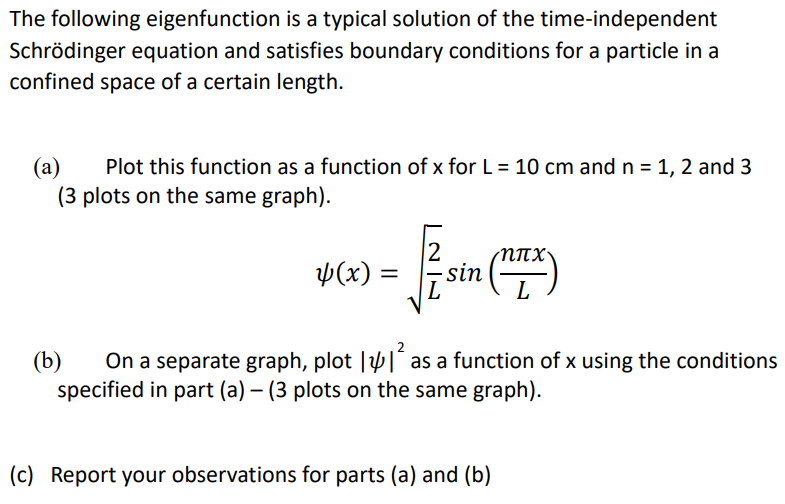 Solved The following eigenfunction is a typical solution of | Chegg.com