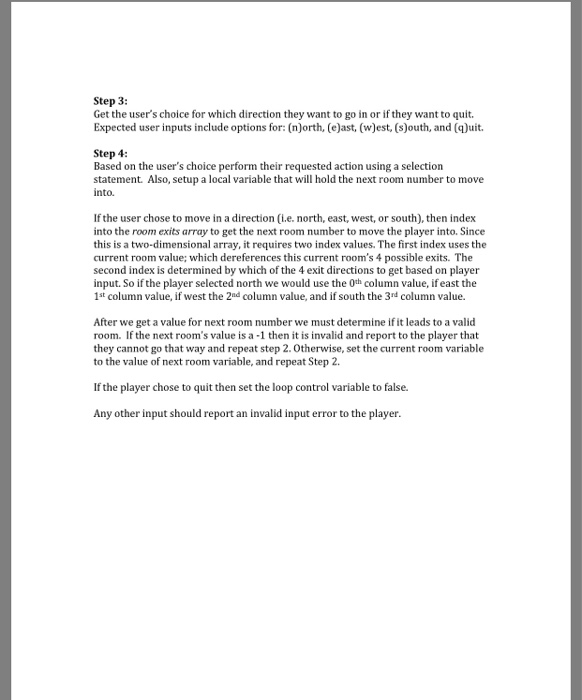 Solved 1 of 10 Homework 4: Adventure Game Description: The | Chegg.com