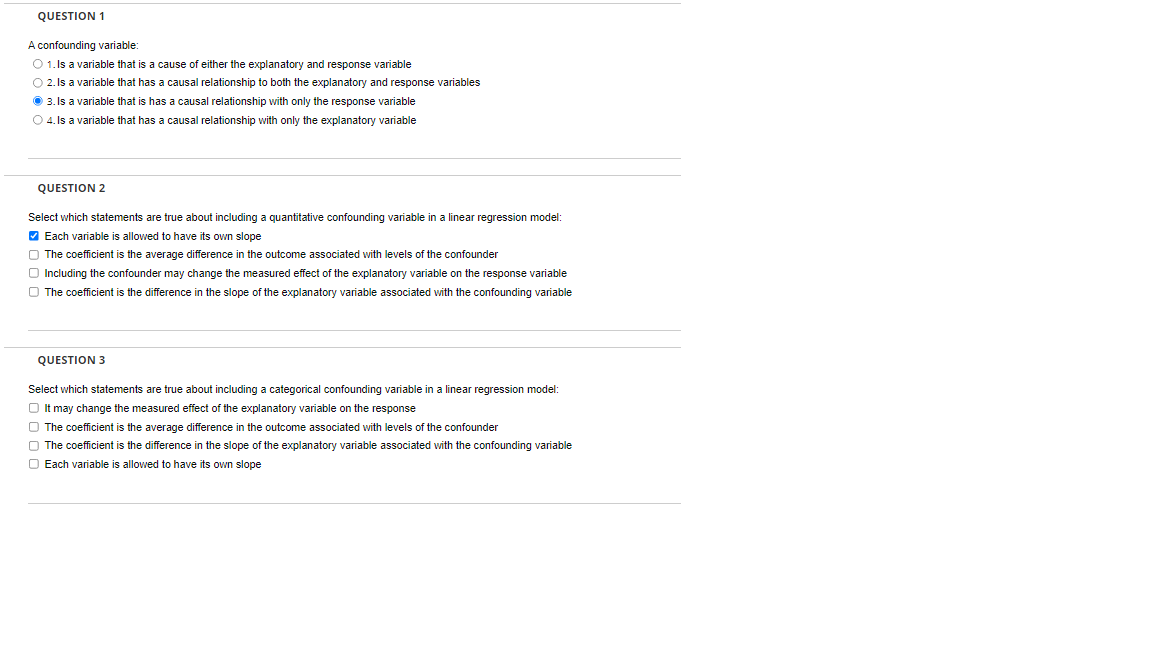 Solved QUESTION 1 A confounding variable: O 1. Is a variable | Chegg.com
