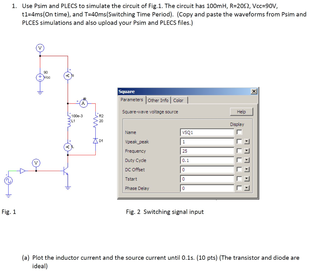 1. Use Psim and PLECS to simulate the circuit of | Chegg.com