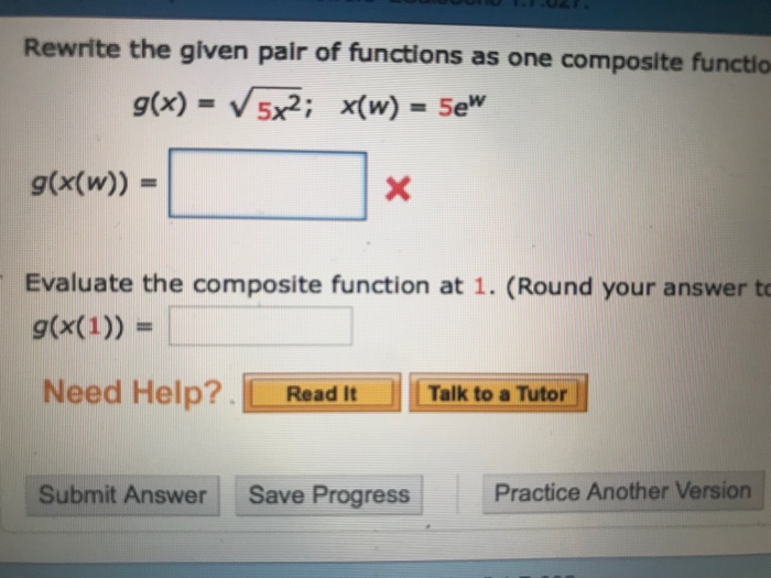 Solved Rewrite the given pair of functions as one composite | Chegg.com