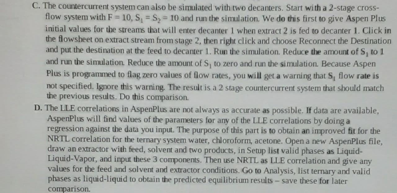 C. The countercurrent system can also be simulated | Chegg.com
