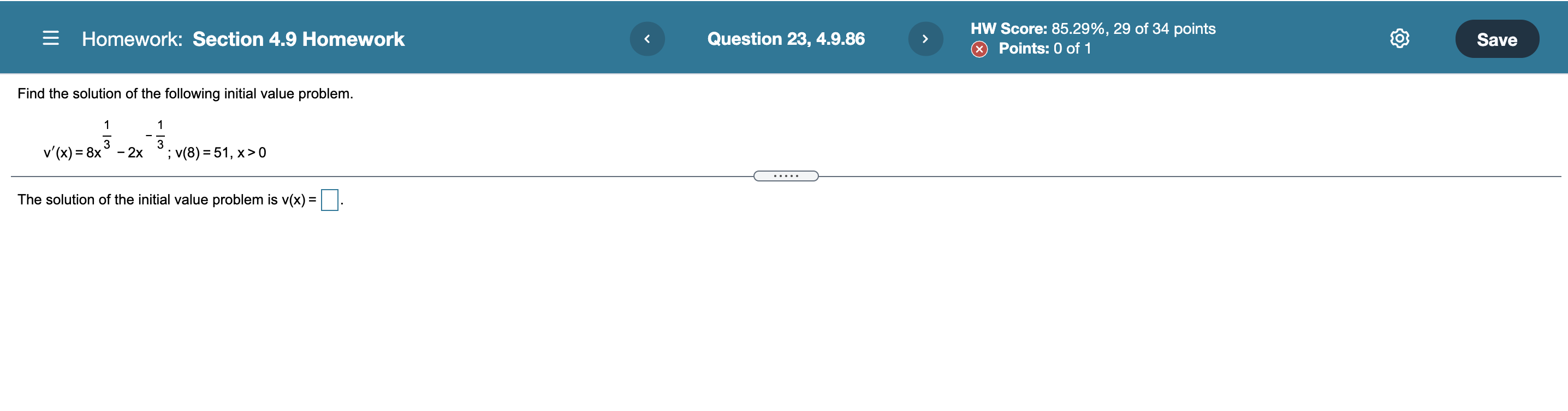 Solved Homework Section 4 9 Homework Question 23 4 9 86