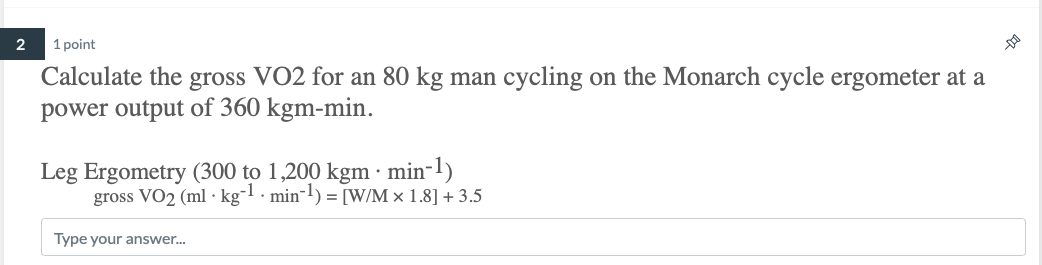 Solved Calculate the gross VO2 for an 80 kg man cycling on | Chegg.com