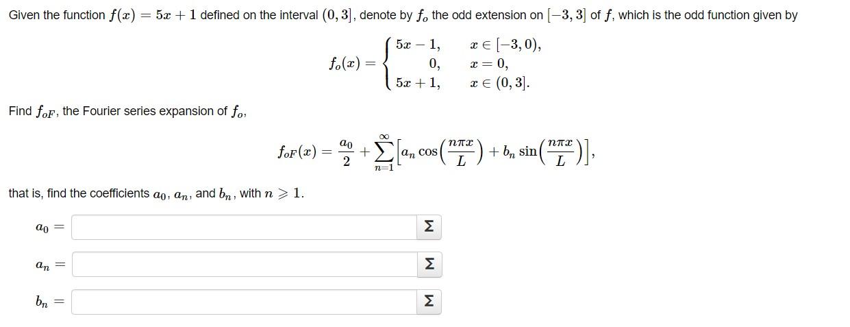 Solved Given the function f(x)=5x+1 defined on the interval | Chegg.com