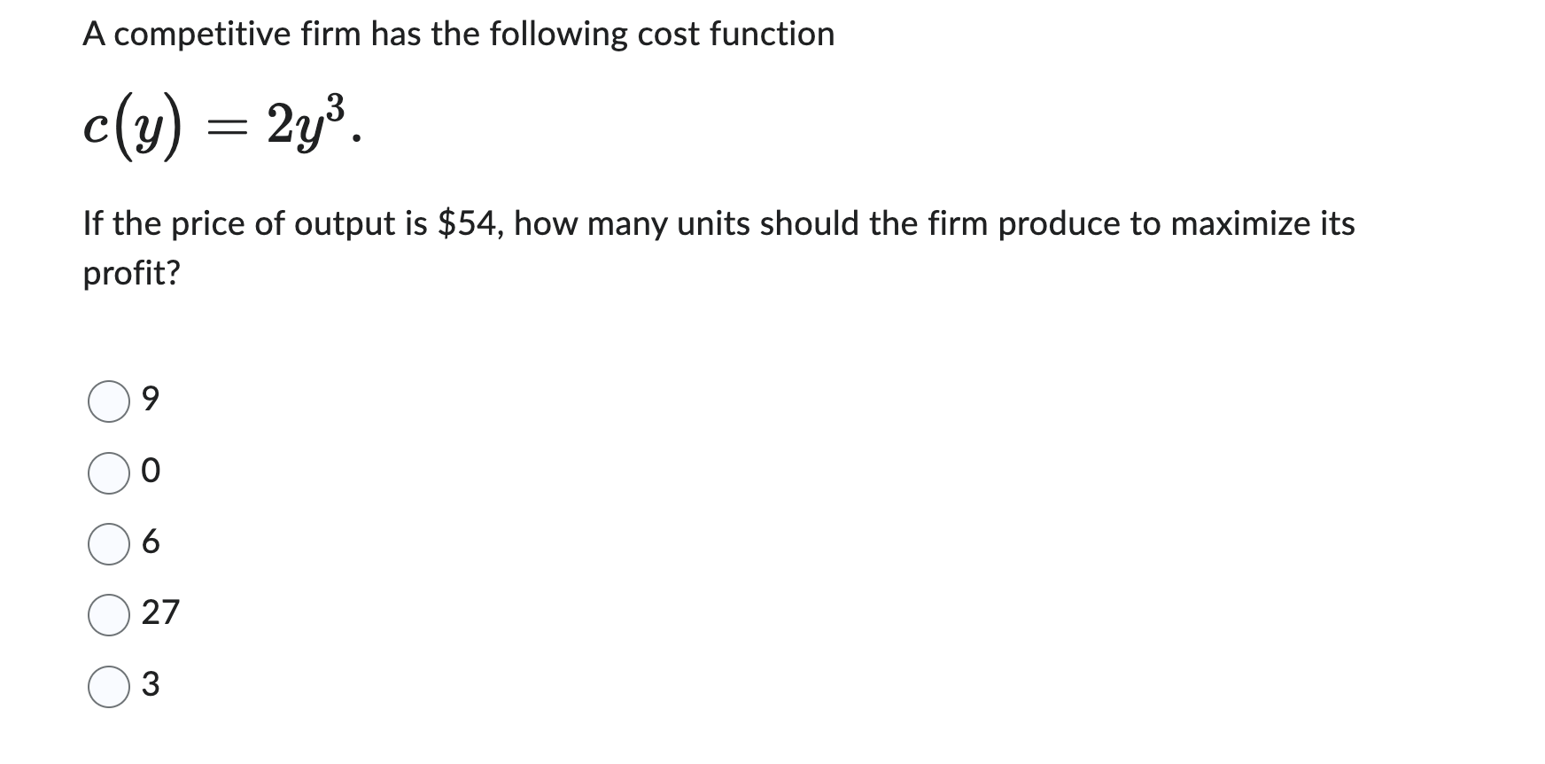 Solved A competitive firm has the following cost function | Chegg.com