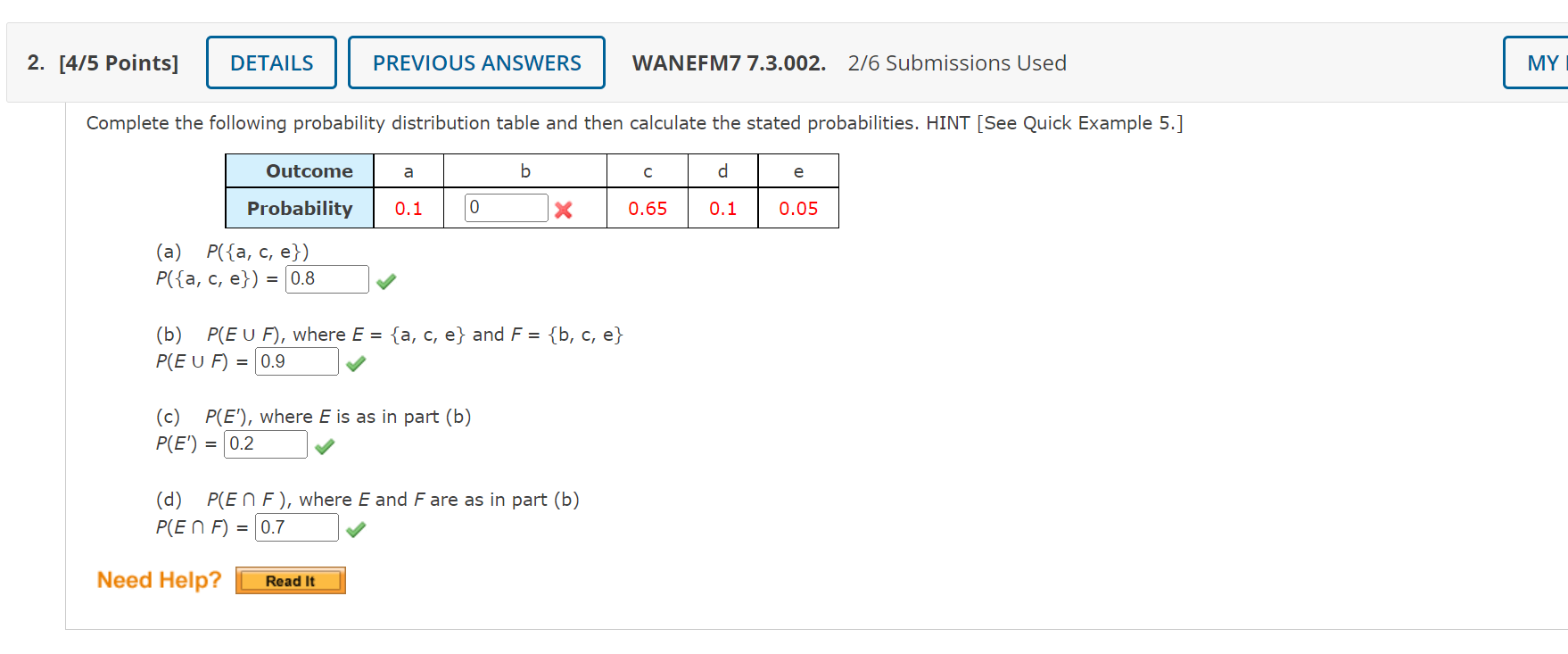 Solved 2. [4/5 Points] DETAILS PREVIOUS ANSWERS WANEFM7 | Chegg.com