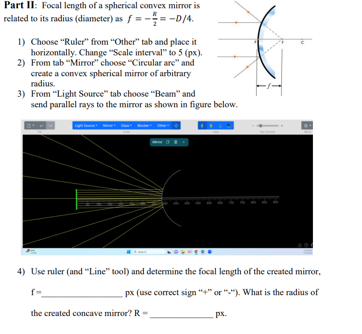 Solved Use ruler (and "Line" tool) ﻿and determine the focal | Chegg.com