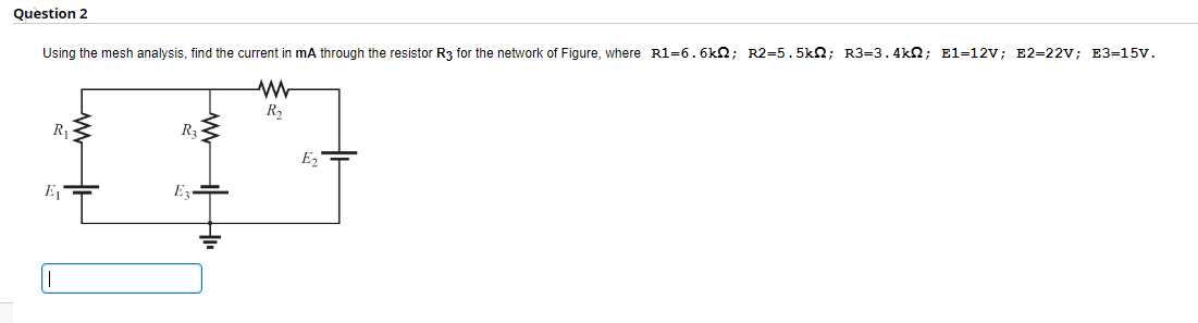Solved Using The Mesh Analysis Find The Current In Ma