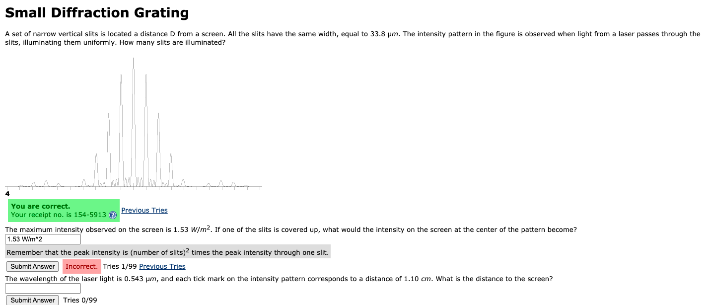 Solved Small Diffraction Grating A set of narrow vertical | Chegg.com