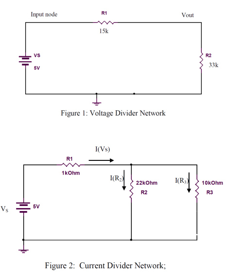 Figure 1: Voltage Divider Network Figure 2: Current | Chegg.com