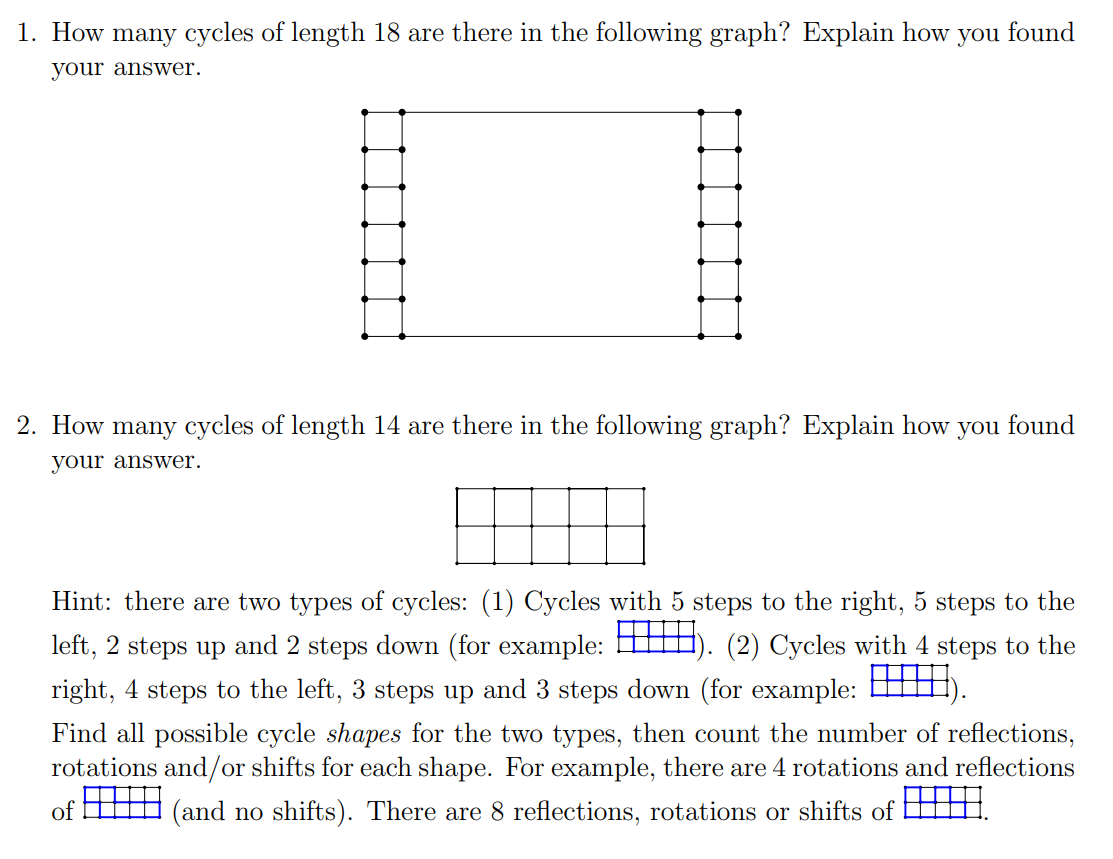Solved 1. How many cycles of length 18 are there in the | Chegg.com