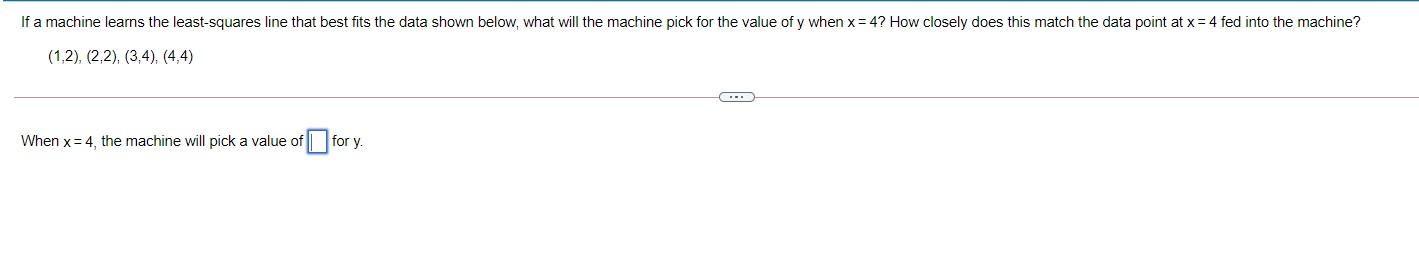 Solved If a machine learns the least-squares line that best | Chegg.com