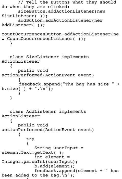 Solved So This Is A Lab For Java And Has To Do With Bags If