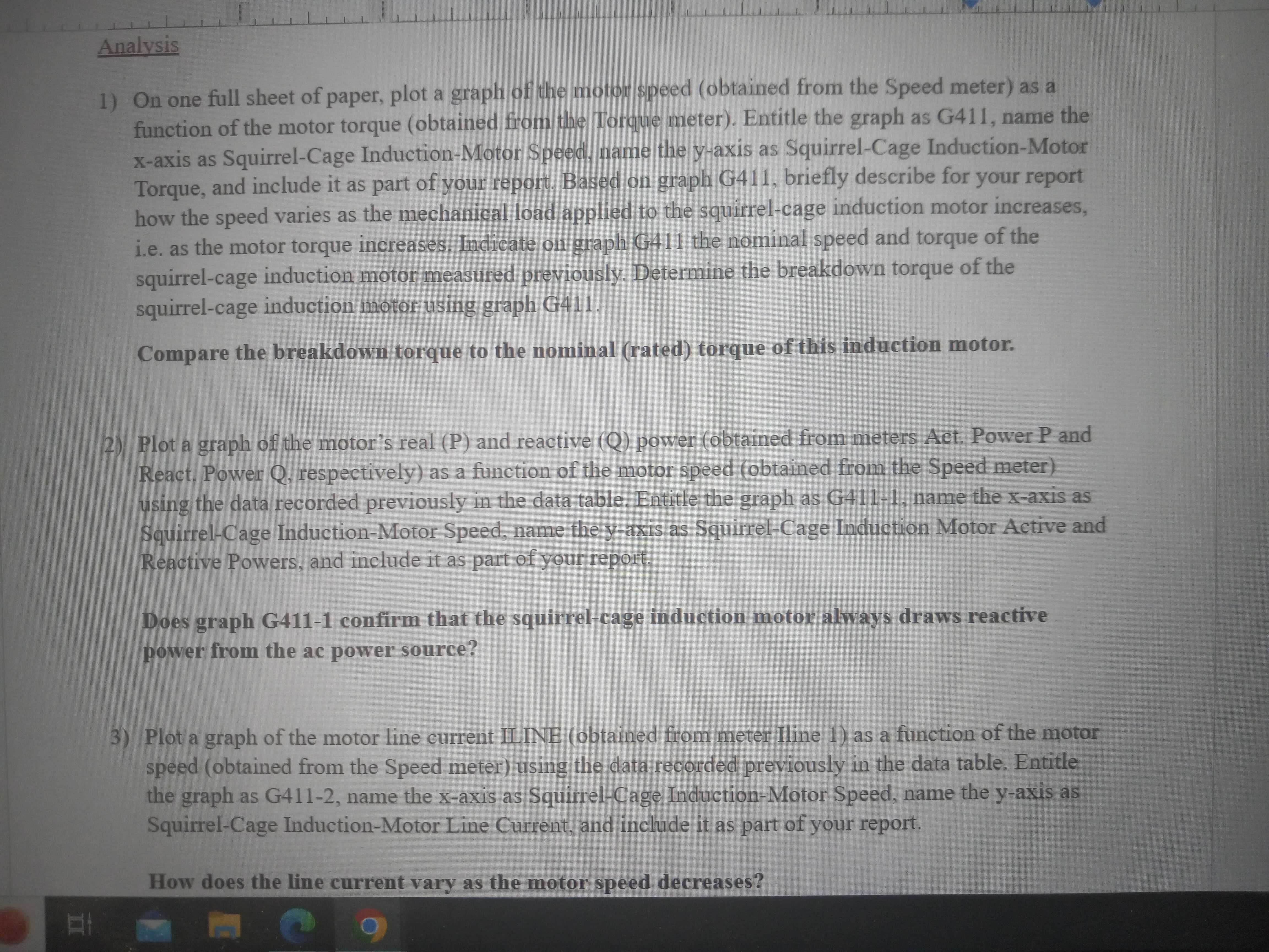 Solved Analysis 1) On one full sheet of paper, plot a graph | Chegg.com