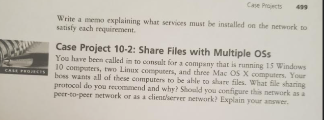 Case Projects 499 Write a memo explaining what | Chegg.com