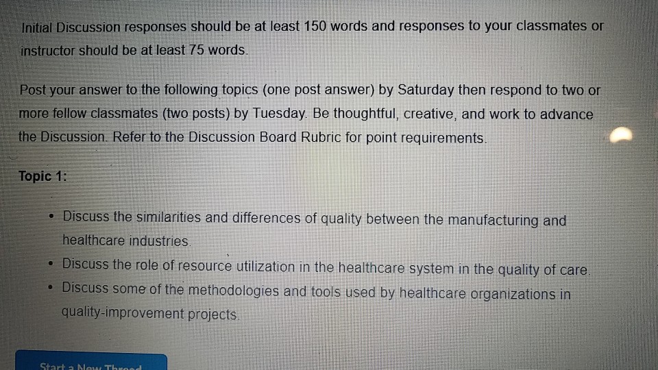 Solved Initial Discussion responses should be at least 150 | Chegg.com