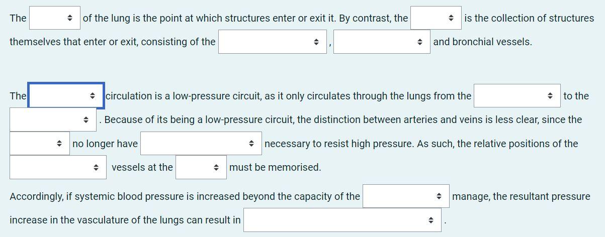 Solved The of the lung is the point at which structures | Chegg.com