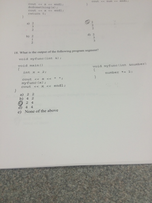 Solved What is the output of the following program segment? | Chegg.com