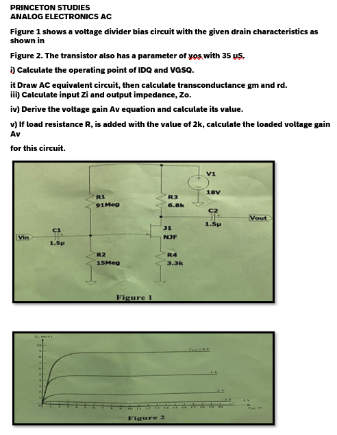 Solved PRINCETON STUDIES ANALOG ELECTRONICS AC Figure 1 | Chegg.com