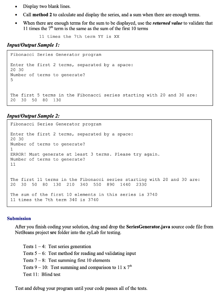 Solved Program Concept The Fibonacci Series Is A Sequence Of